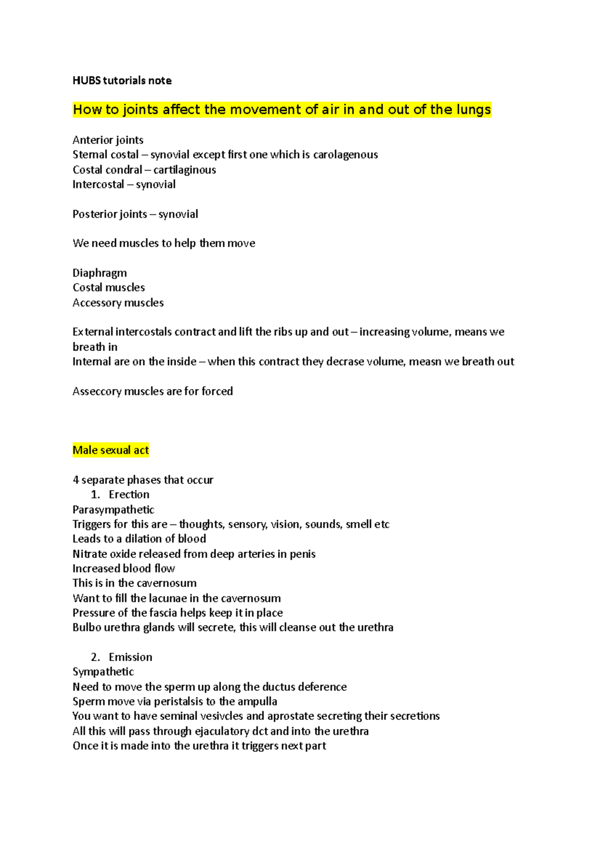 HUBS tutorials note - End of year exam tutorial notes. - HUBS tutorials ...