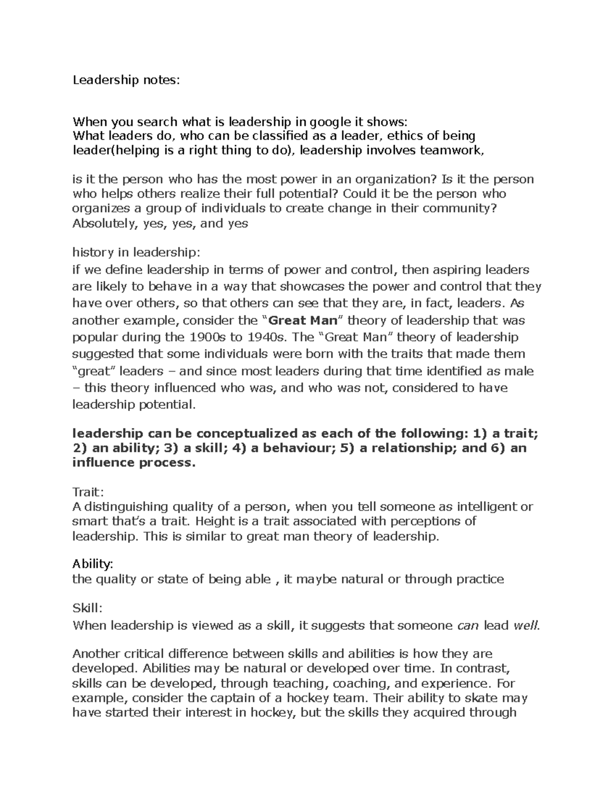 Leadership notes - Leadership notes: When you search what is leadership ...