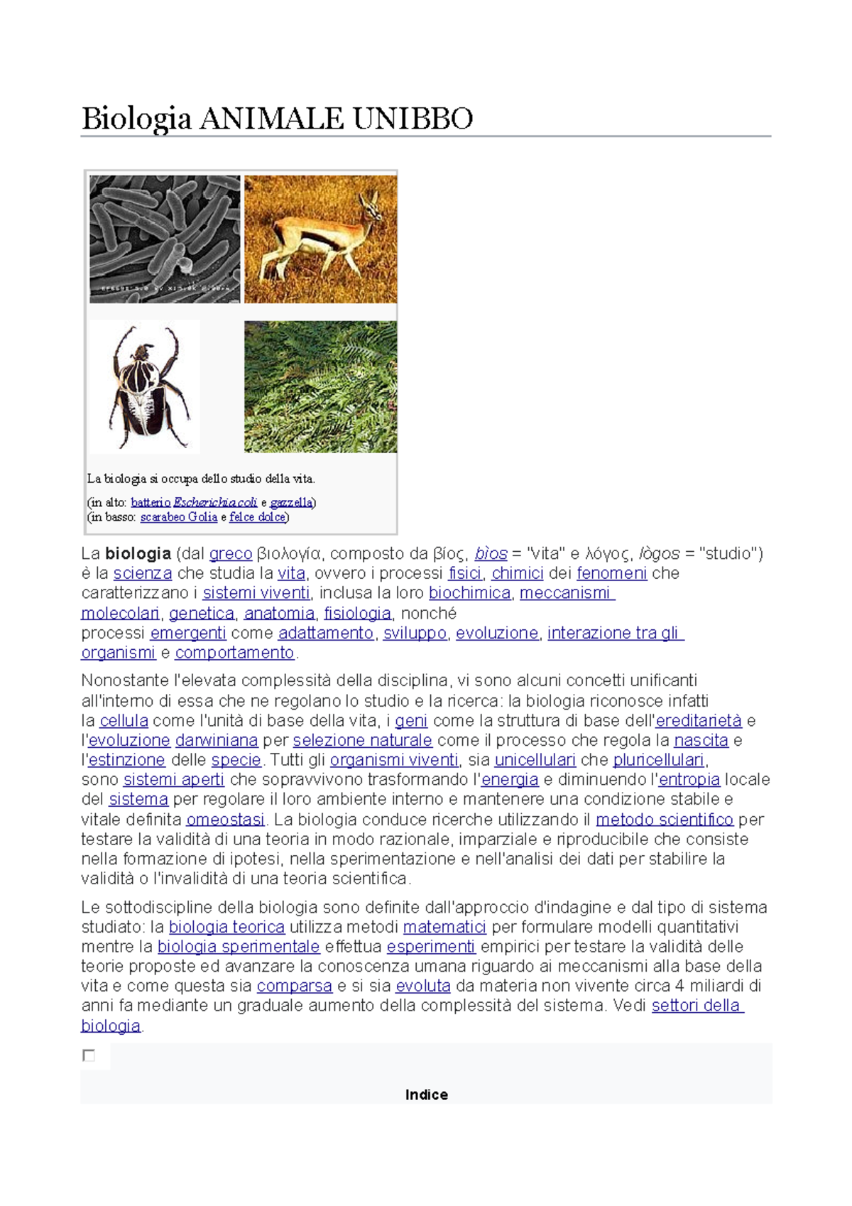 Biologia Animale ed Anatomia Umana - Biologia ANIMALE UNIBBO La ...