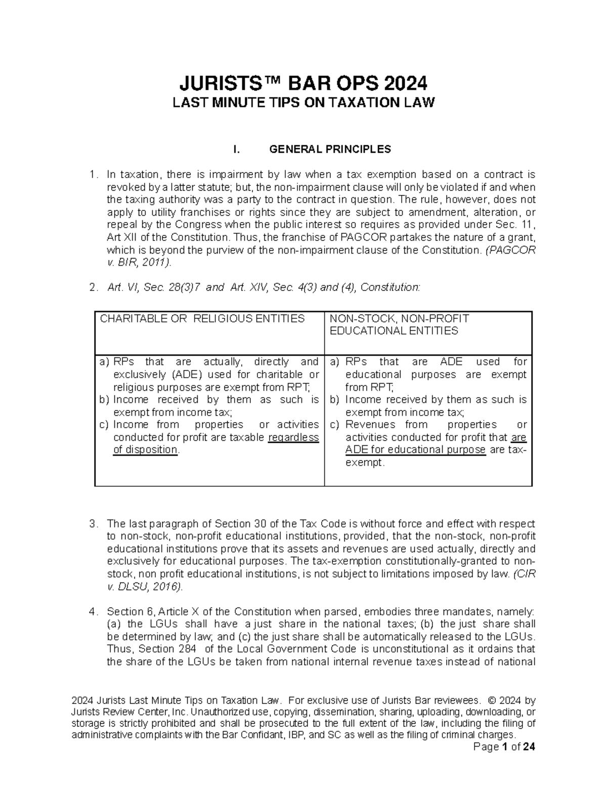 Jurists 2024 Last Minute Tips on Taxation Law - For exclusive use of ...