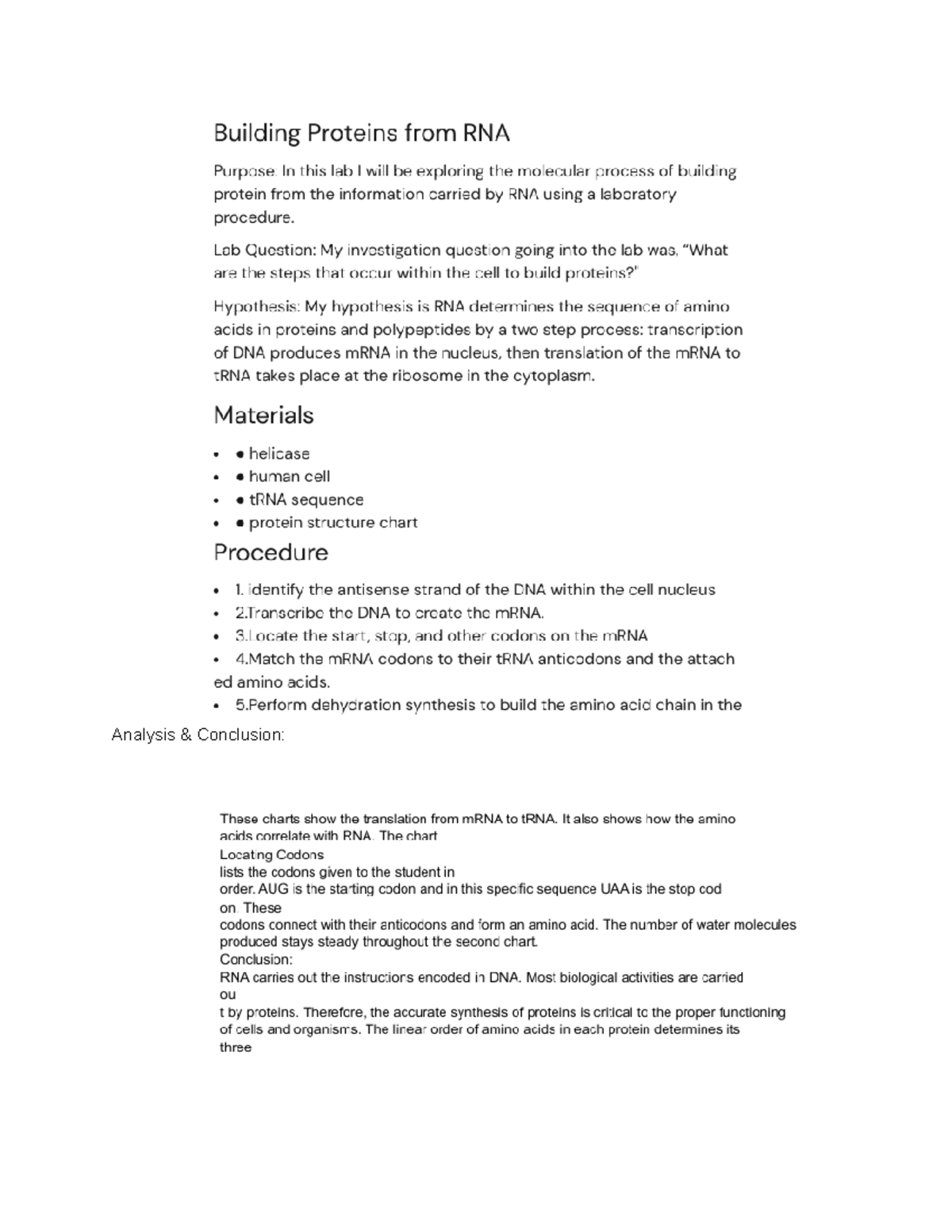 Untitled document - Bio report - Analysis & Conclusion: - Studocu