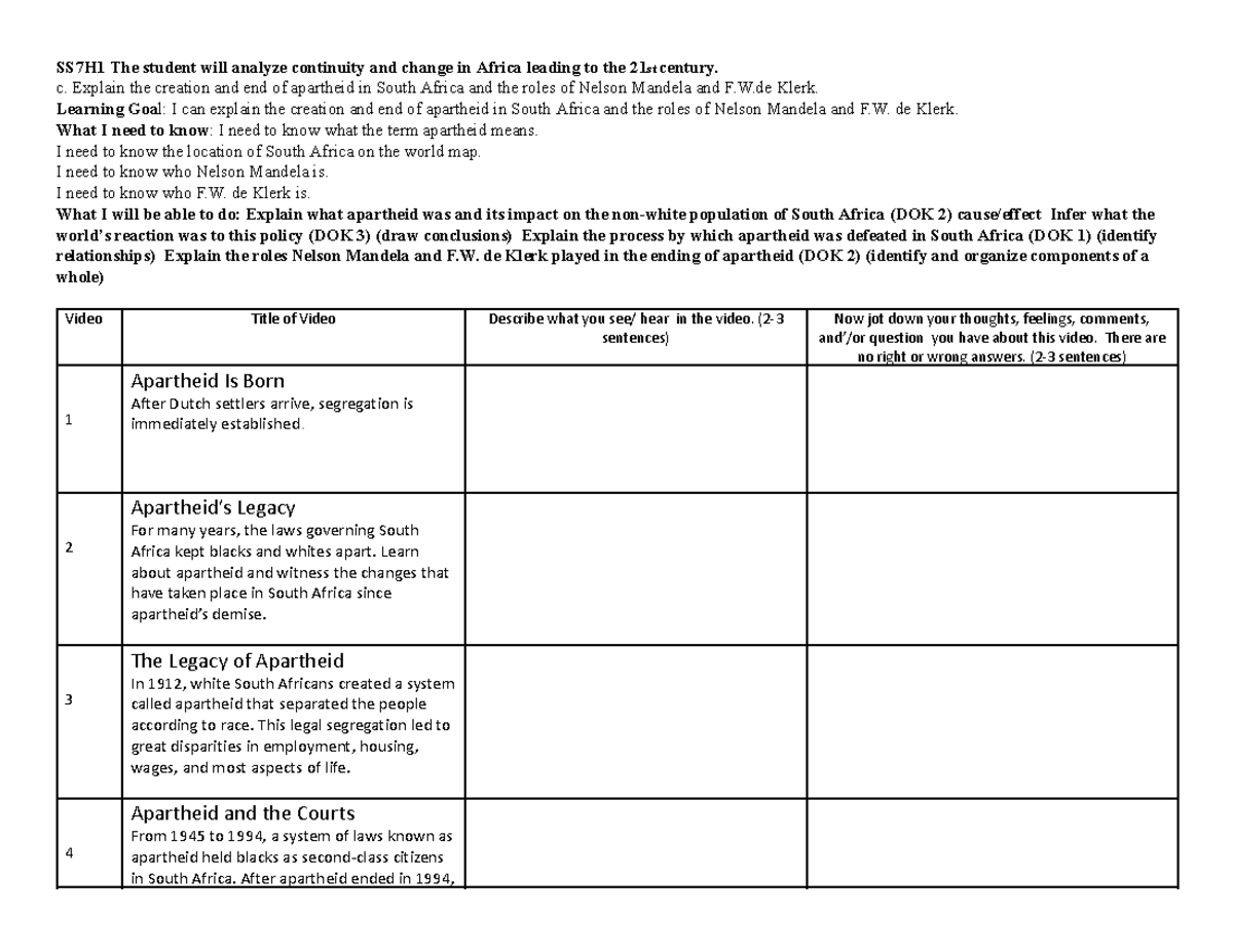 Discovery Education Video - SS7H1 The student will analyze continuity ...