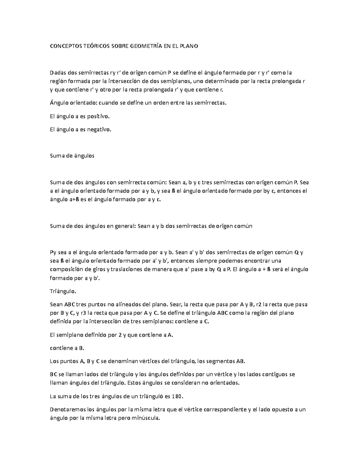 Conceptos Teóricos Sobre Geometría EN EL Plano - CONCEPTOS TEÓRICOS ...