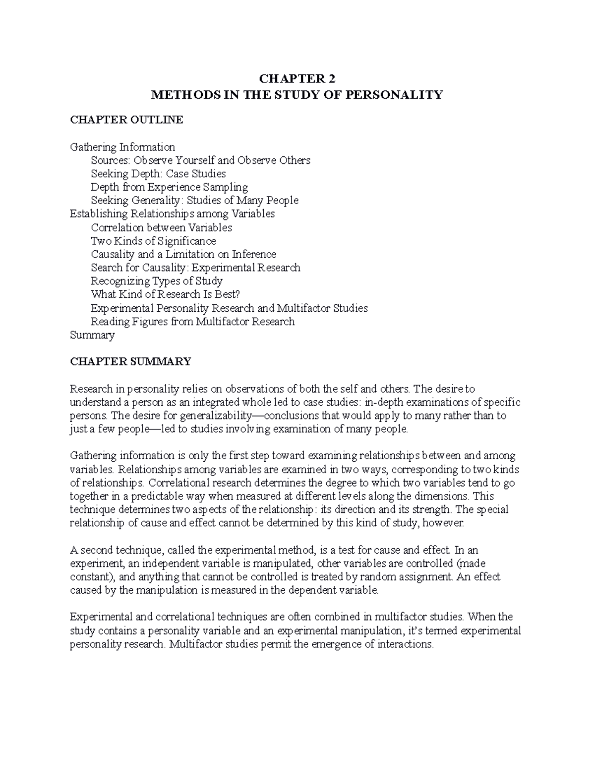 Carver 8e imtb ch02 - Practice quiz questions and answers - CHAPTER 2 METHODS IN THE STUDY OF ...