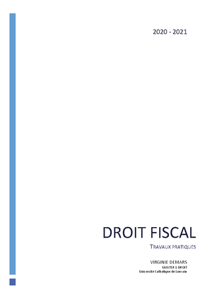 Fiscal - Examen janvier 2020 correction - Correction droit fiscal et ...