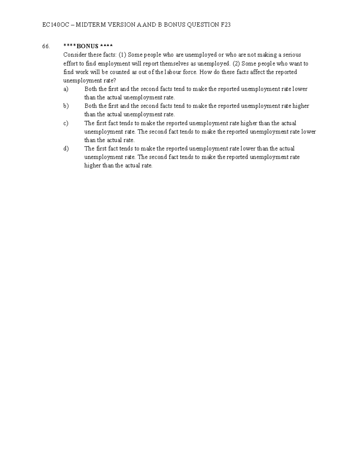 EC140OC - Midterm Version A AND B Bonus Question F23 - EC140OC – MIDTERM VERSION A AND B BONUS ...