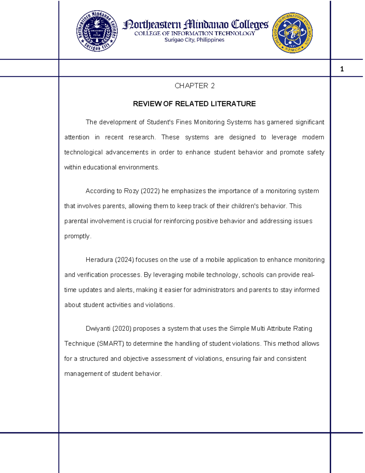 RRL-SFMS - kvoqnviwn - 1 CHAPTER 2 REVIEW OF RELATED LITERATURE The ...