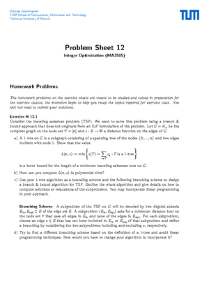 IO sheet 10 sol - Discrete Optimization TUM School of Computation ...