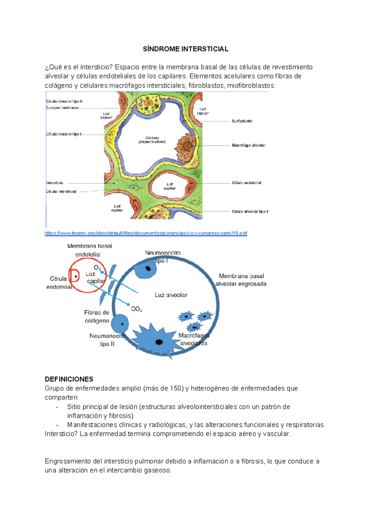 Síndromes- Intersticial y mediastínico - SÍNDROME INTERSTICIAL ¿Qué es ...