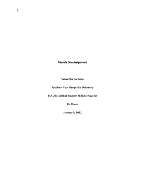 BUS225 Module Two Assignment - Module Two Assignment Samantha Cordeiro ...