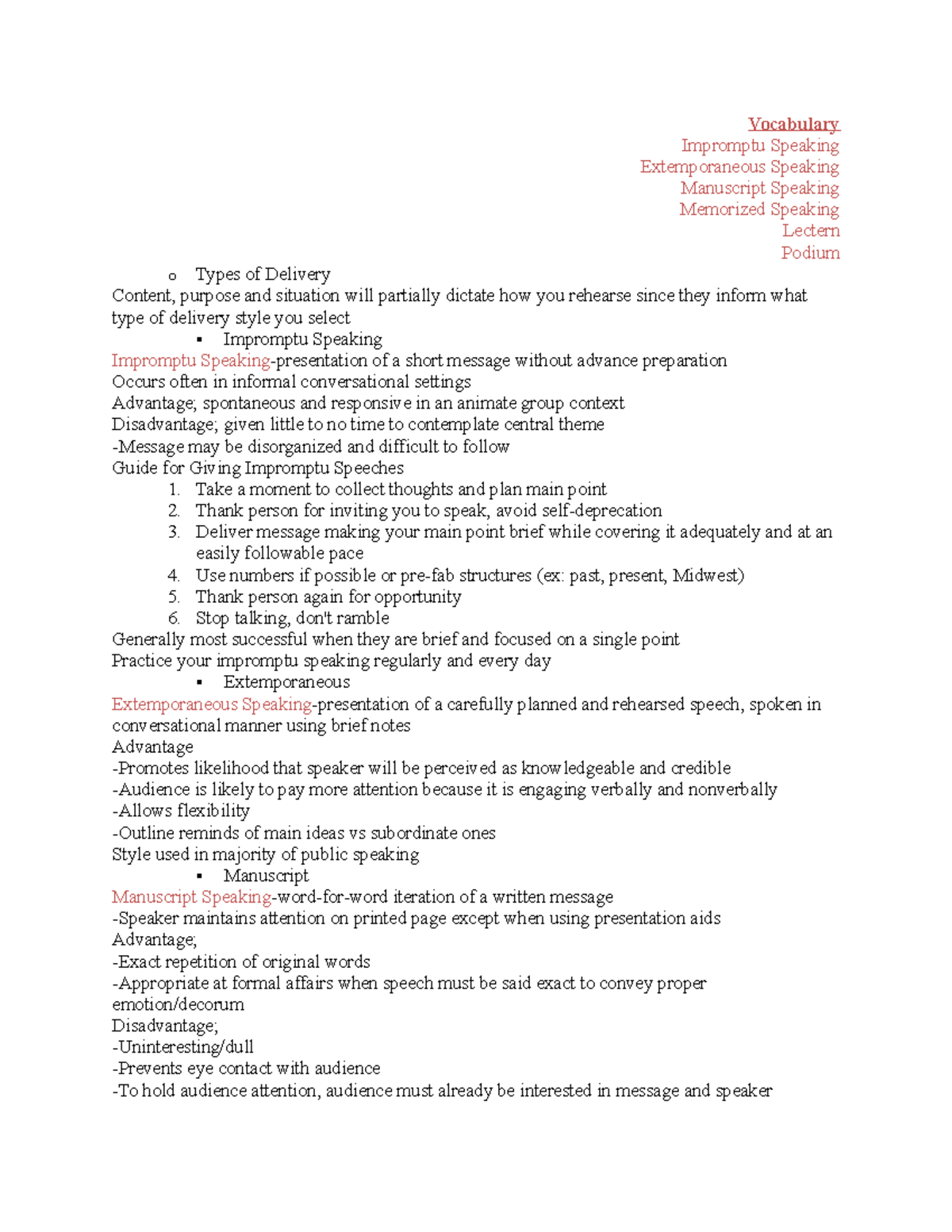 Chapter 11; Rehearsing Your Presentation - Vocabulary Impromptu ...