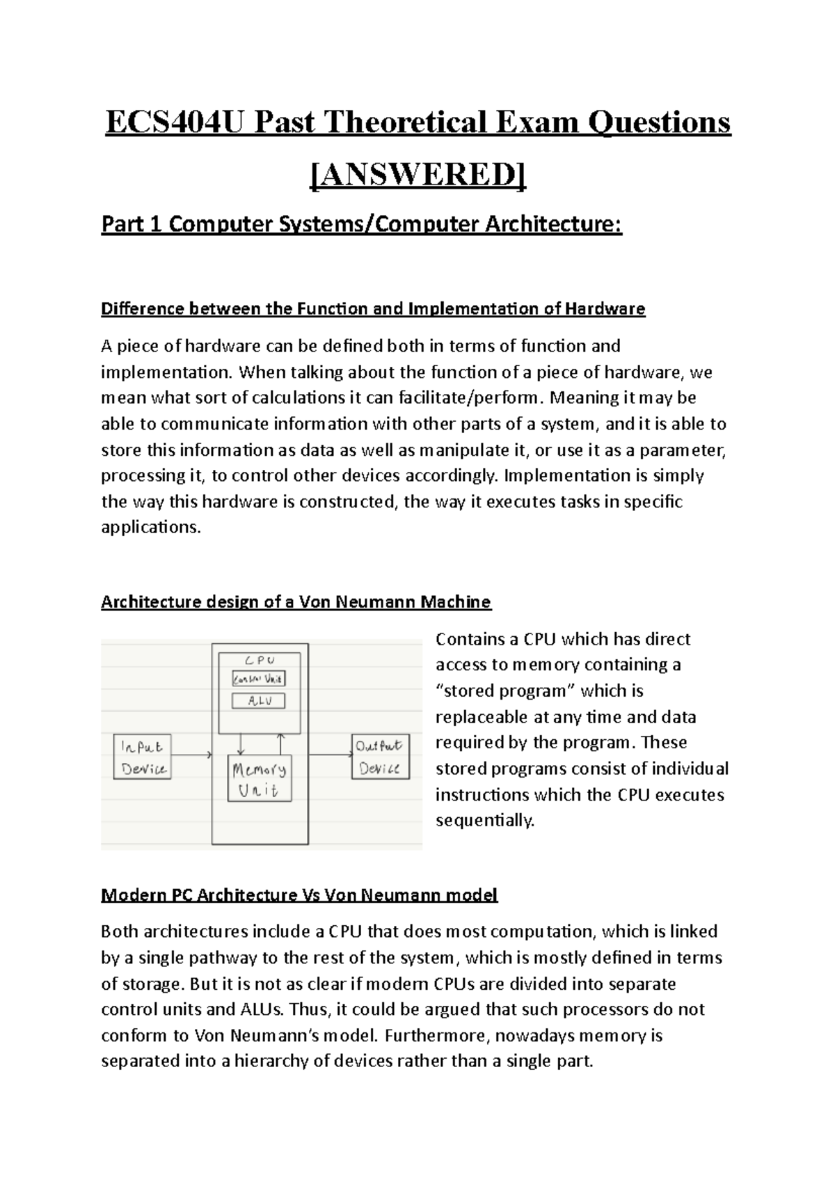 ECS404U Past Theoretical Exam Questions - ECS404U Past Theoretical Exam ...