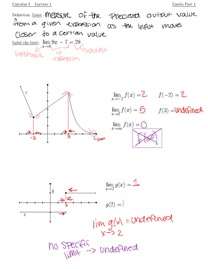 Math 2115 Lecture 3 Limits pt3 - lim x→c f(x) = L |z− 5 | 0 |f(x)−L|