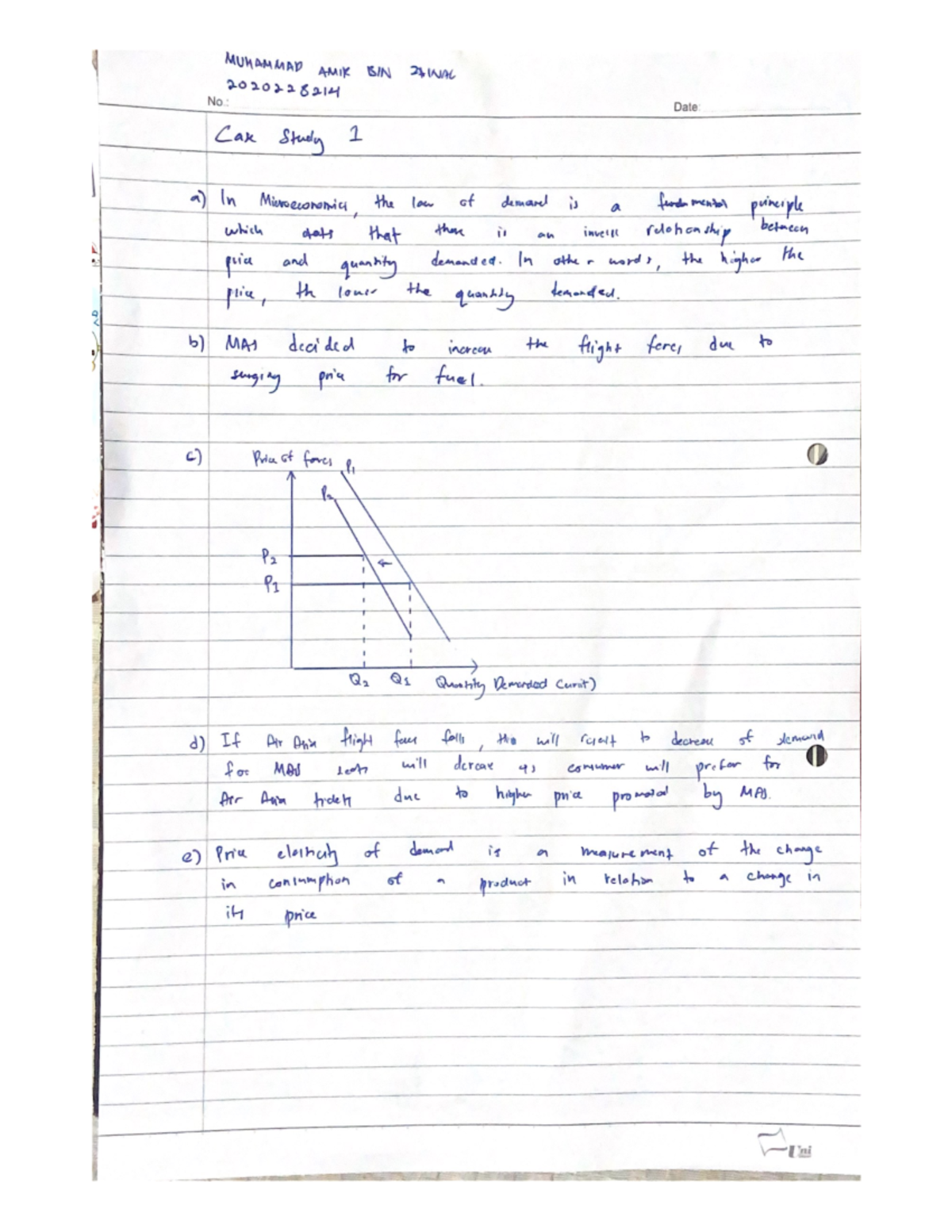 CASE Study 1 - 2020228214 - Fundamentals of Economics - Studocu