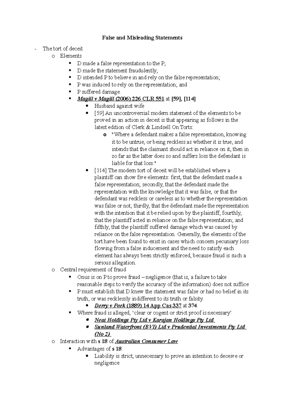 3. False and Misleading Statements - False and Misleading Statements ...