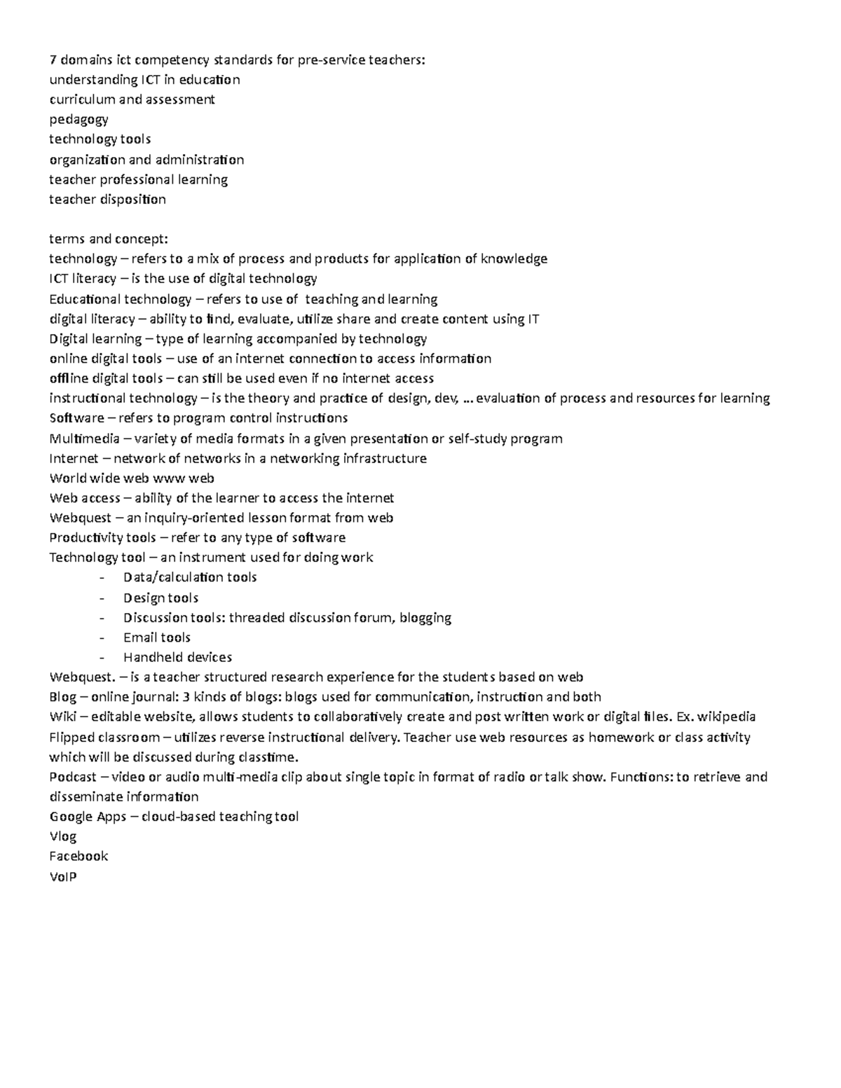 7 domains ict competency standards for pre service teachers - 7 domains ...