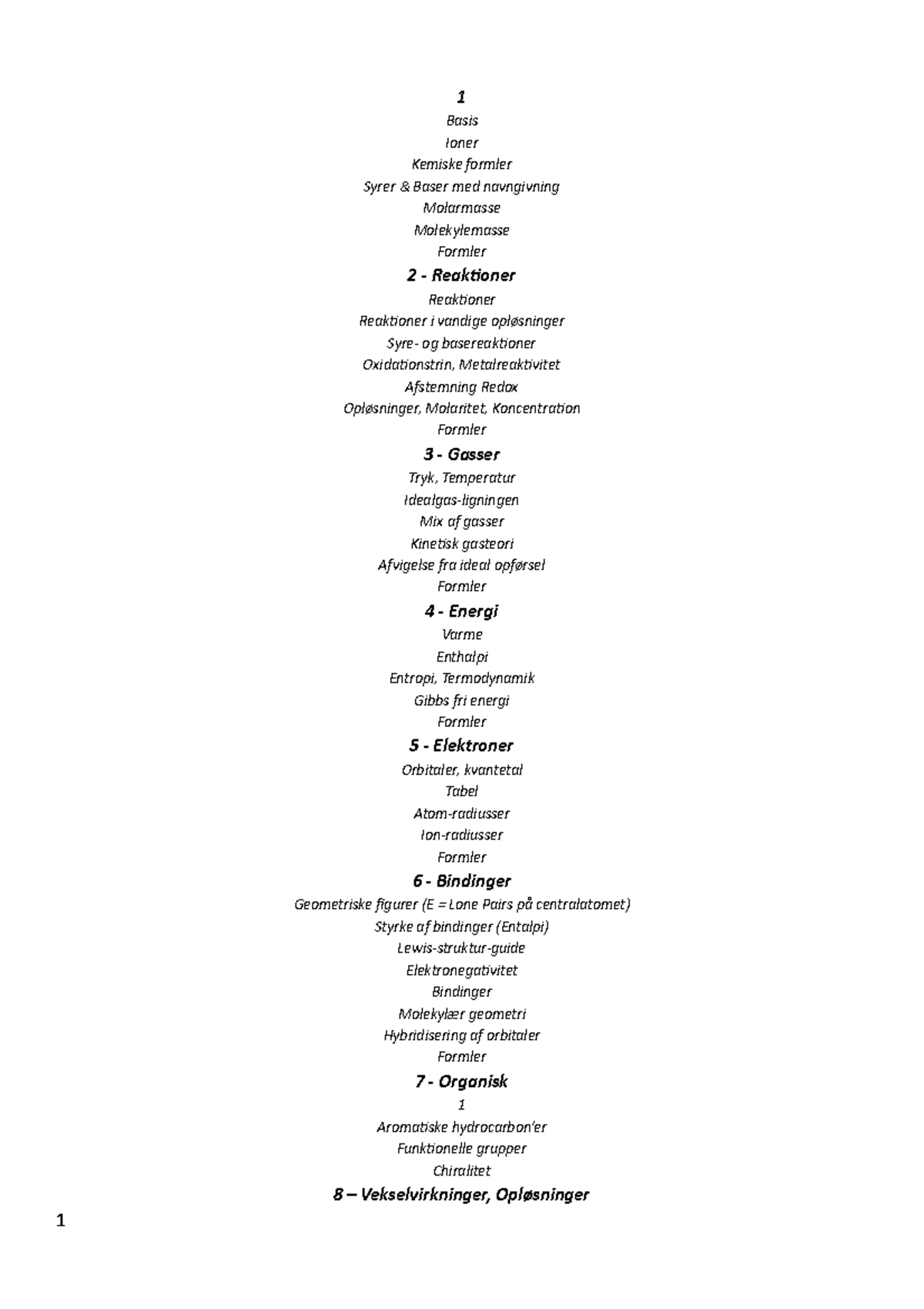 Noter - 1 Basis Ioner Kemiske formler Syrer & Baser med navngivning ...