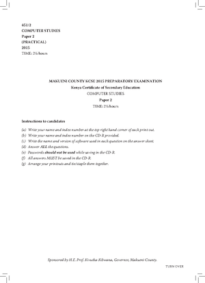 Hands ON Skills Handout - FORM 1 COMPUTER STUDIES HANDS-ON SKILLS ...