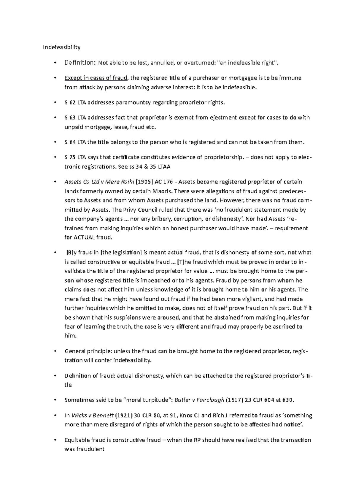 Indefeasibility - Indefeasibly tutorial notes - Indefeasibility ...