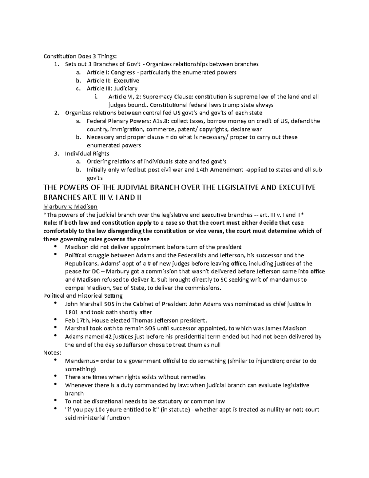 Branches of Govt - Constitutional Law with Professor Wilton. Book Used ...
