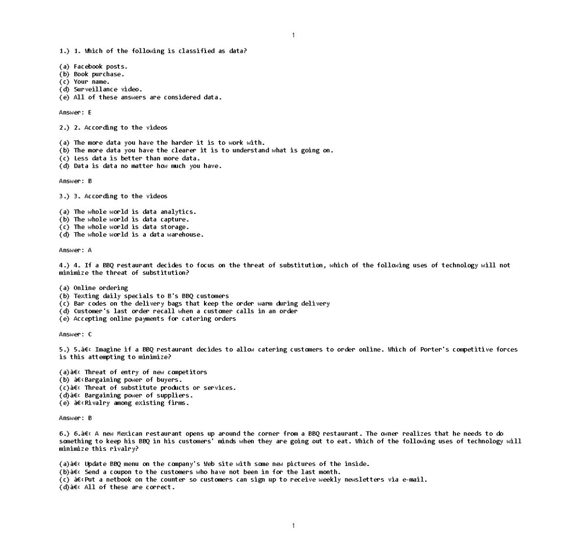 IS 2080C - Chapter 2 Quiz - 1.) 1. Which of the following is classified ...