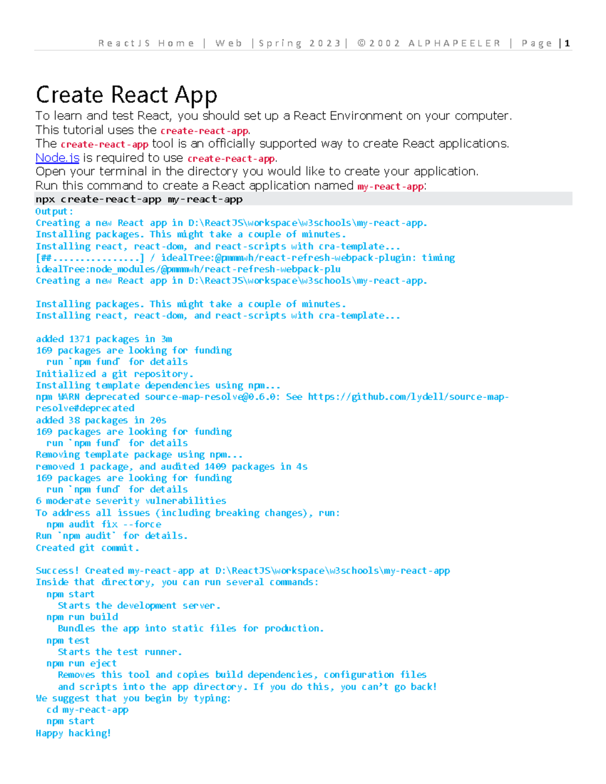 02. React Home 2023 - R e a c t J S H o m e | W e b | S p r i n g 2 0 2 ...