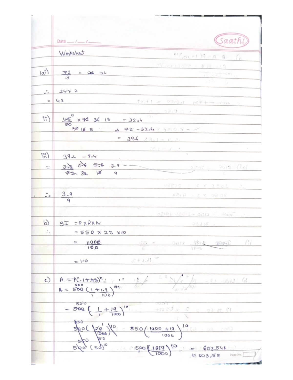Worksheet Tasksheet 2 - Mathematics: Applications and Interpretation SL - Studocu