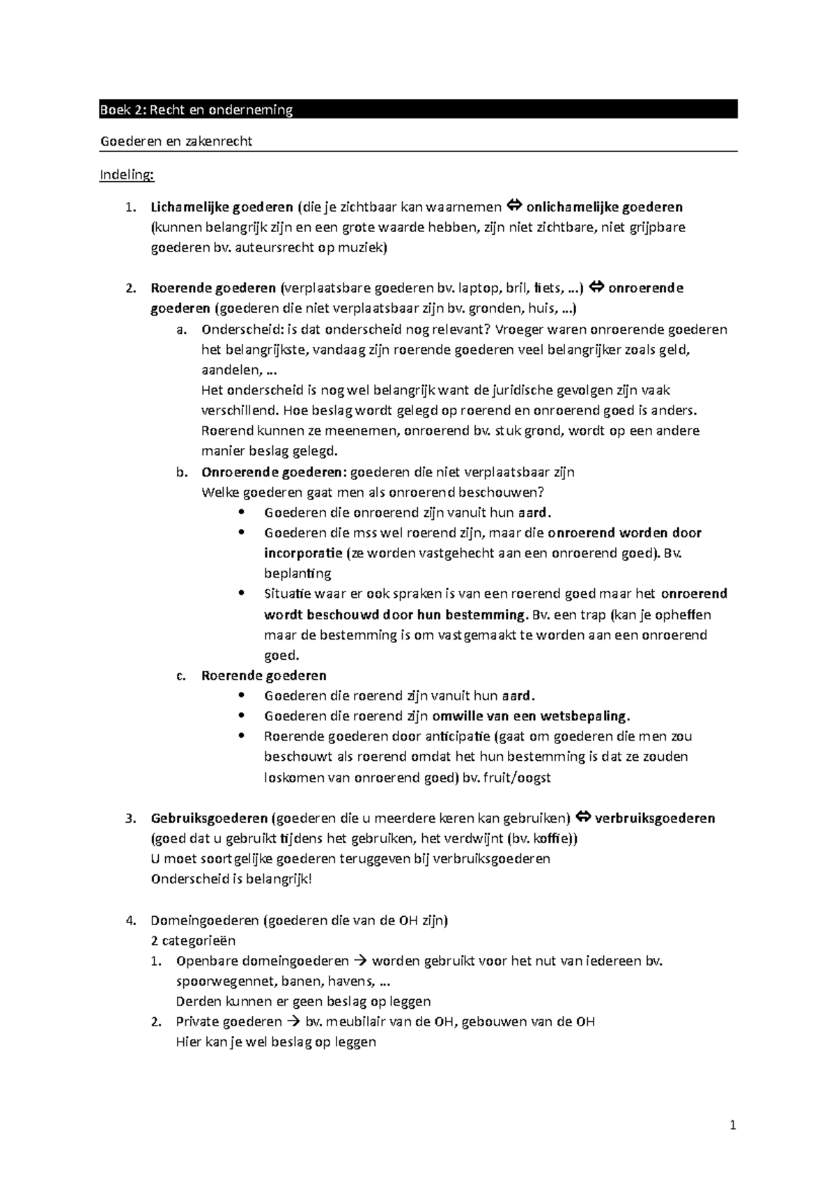 Boek 2 recht - notities bij de lessen over boek 2 - Boek 2: Recht en ...