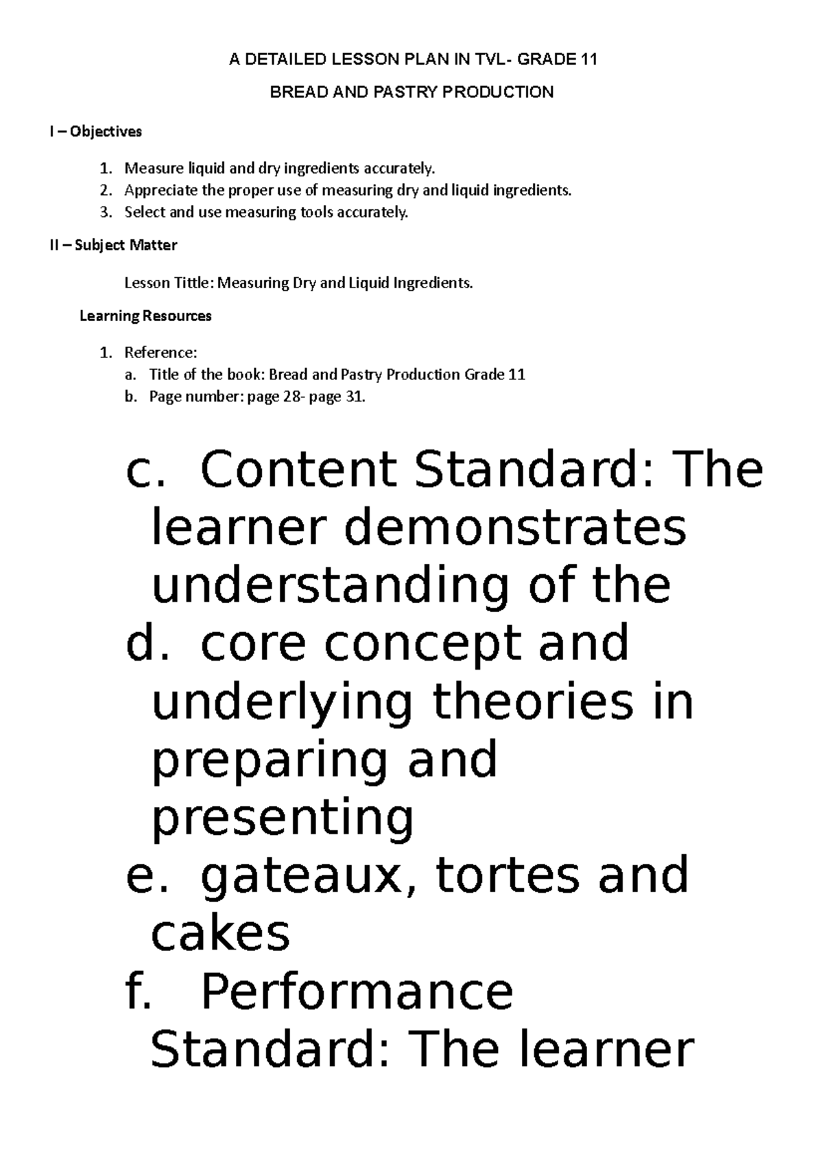 ABR Detailed Lesson Plan SHS - A DETAILED LESSON PLAN IN TVL- GRADE 11 ...