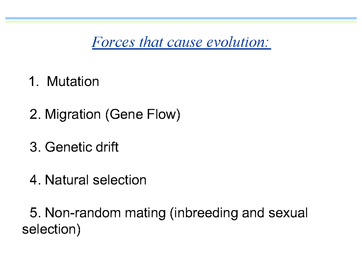 4-Modes Evolution 2023-student 4 - Forces that cause evolution: 1 ...