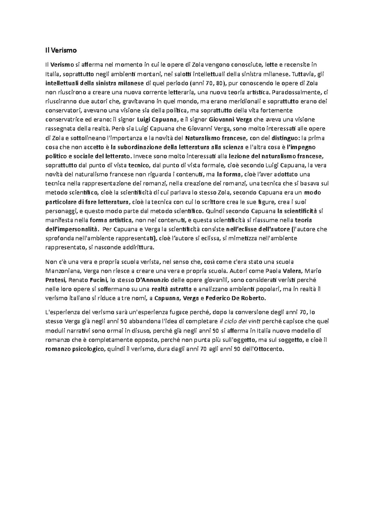 Il Verismo - Il Verismo Il Verismo si afferma nel momento in cui le ...