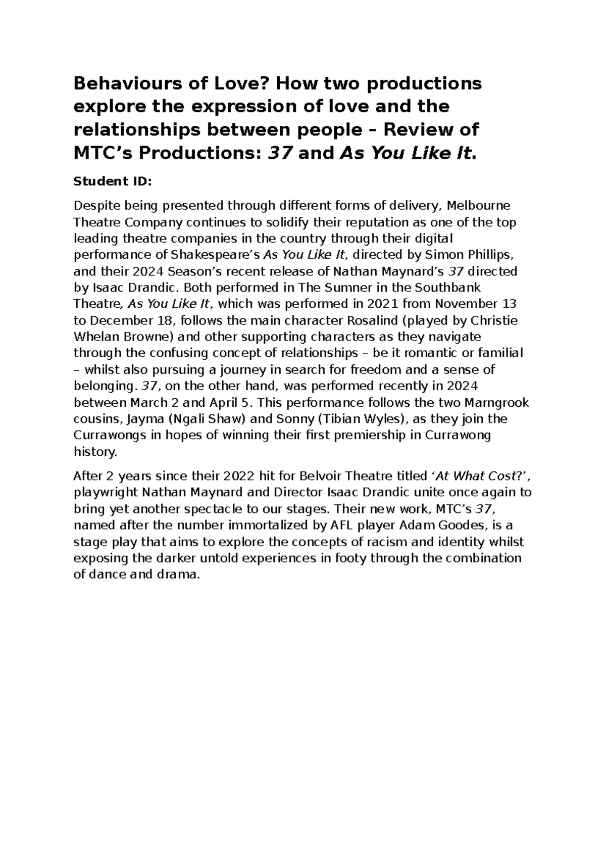 Review of MTC - Comparison between two MTC performances - Behaviours of ...