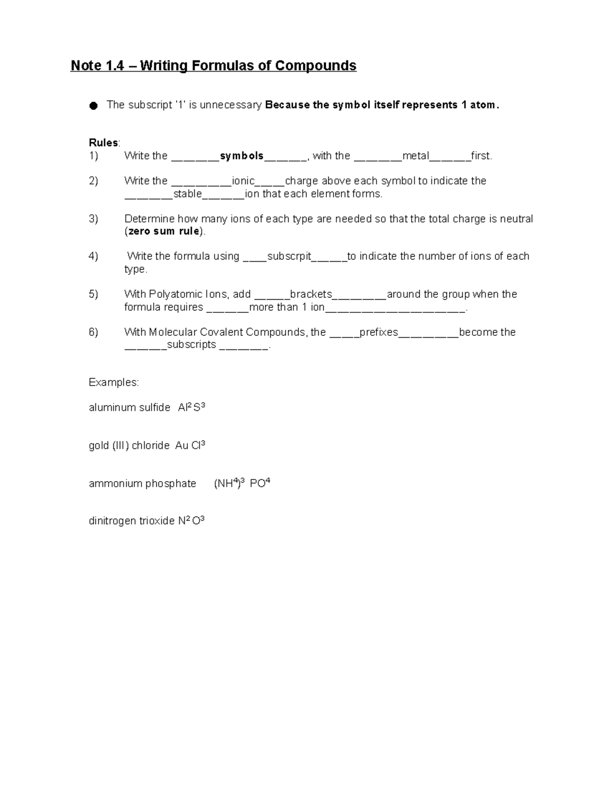 Copy of Note 1-4 (FITB) Writing Formulas - Note 1 – Writing Formulas of ...