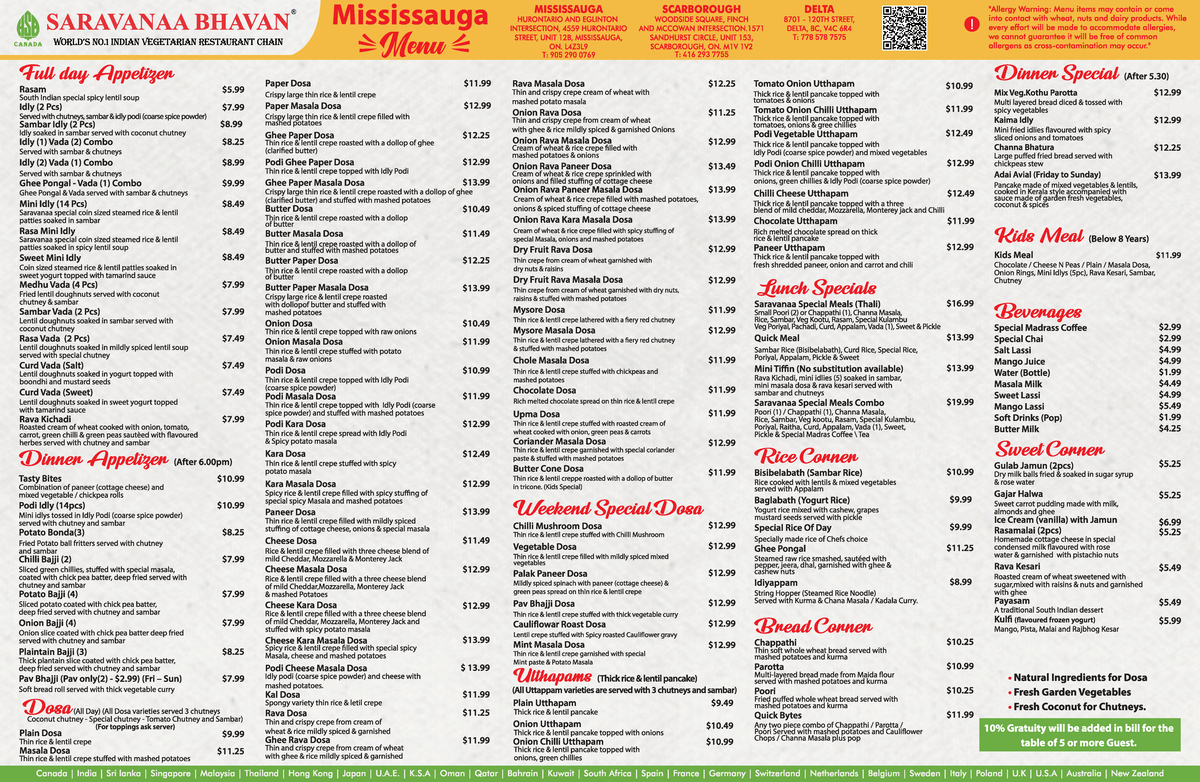 Missi-Menu - Good reference - Mississauga MISSISSAUGA SCARBOROUGH DELTA ...