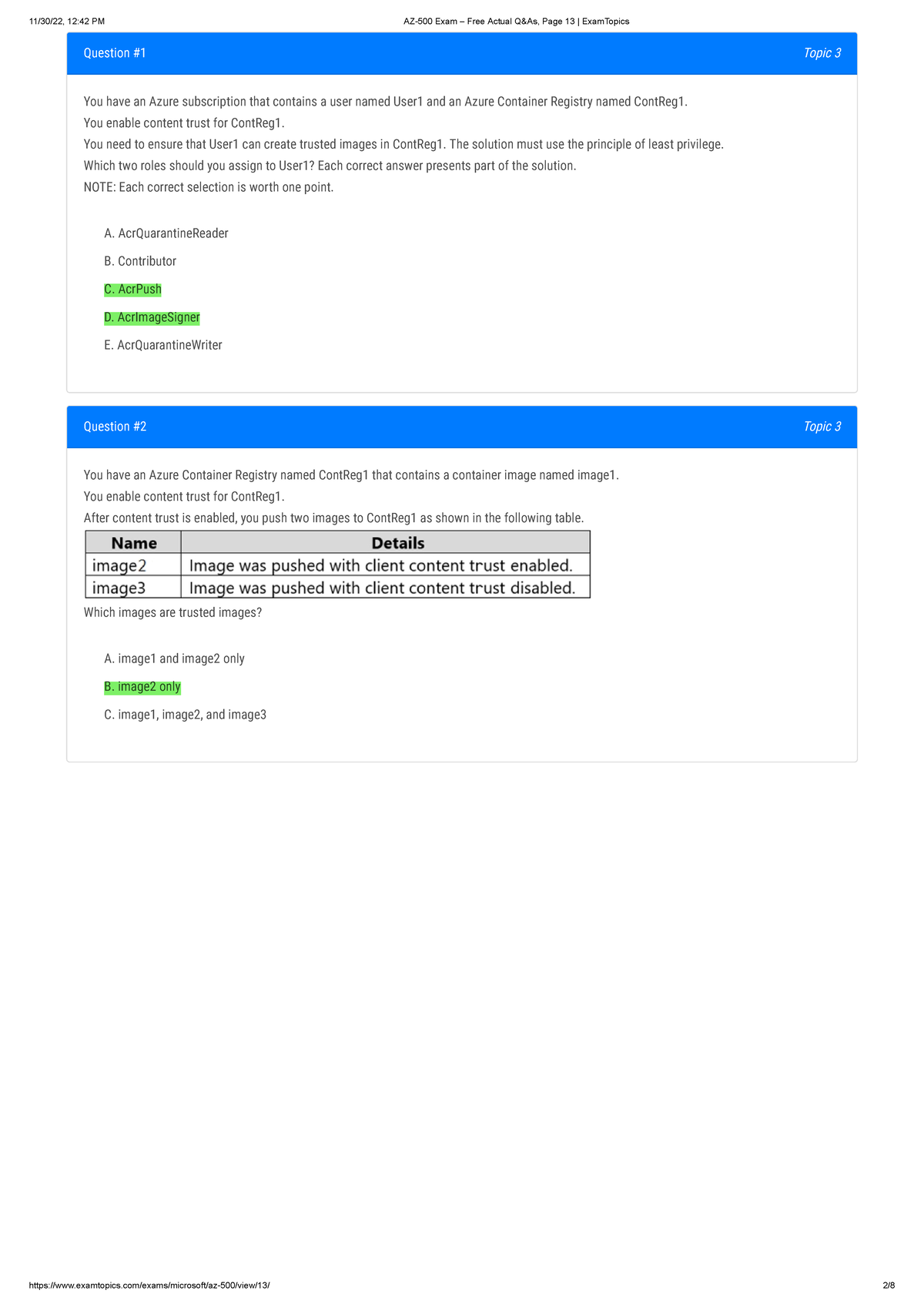 Topic 3 - memo - Question #1 Topic 3 You have an Azure subscription that contains a user named ...