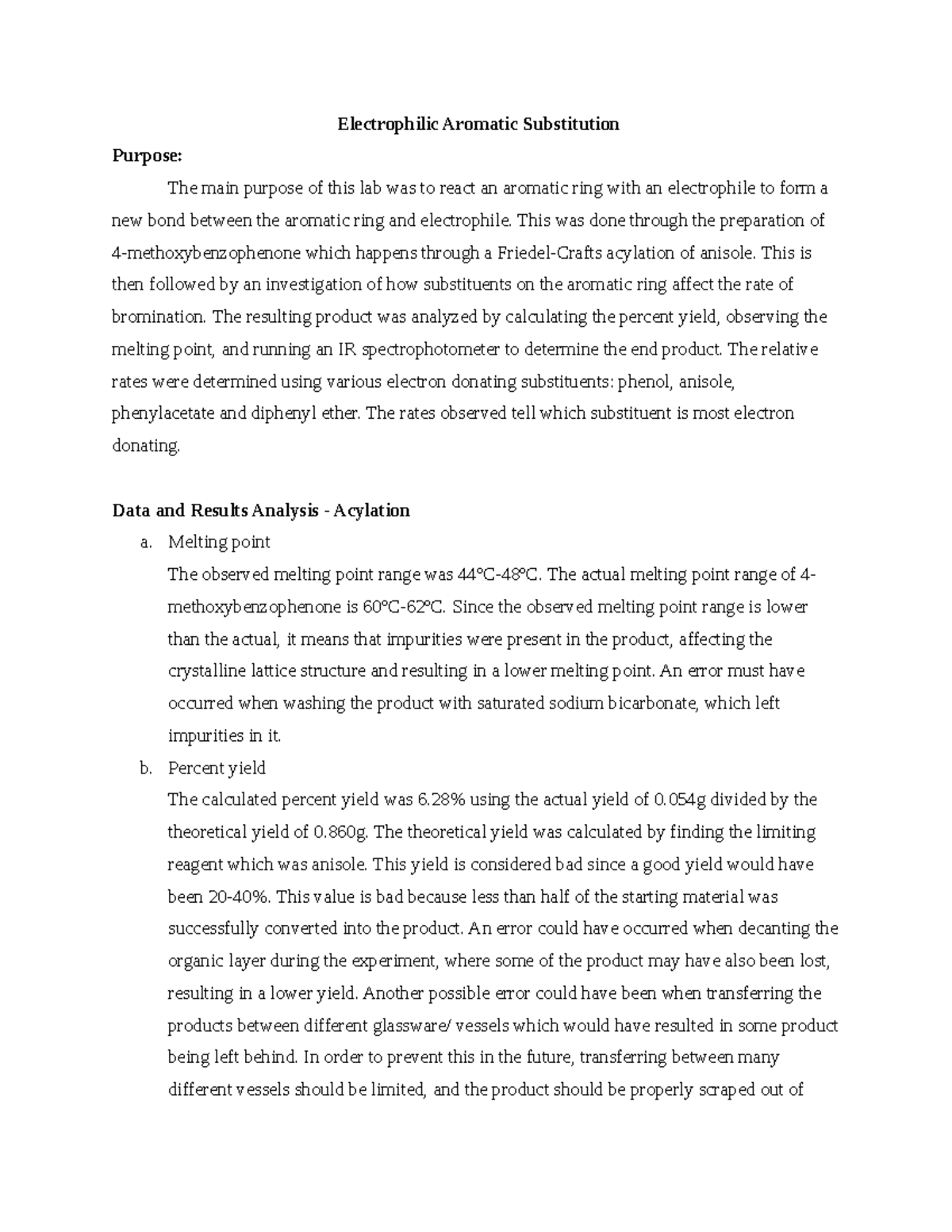 Electrophilic Aromatic Substitution - Electrophilic Aromatic ...