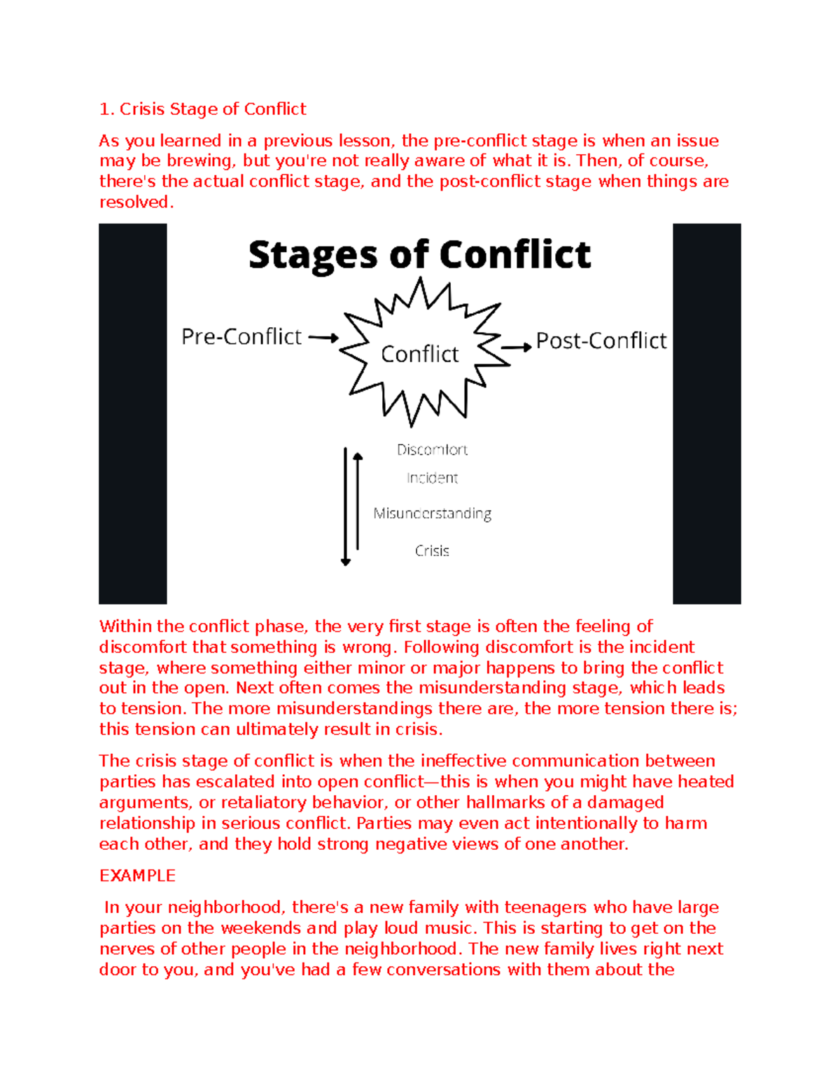 Notes 3- Conflict Resolution Sophia - Crisis Stage of Conflict As you ...