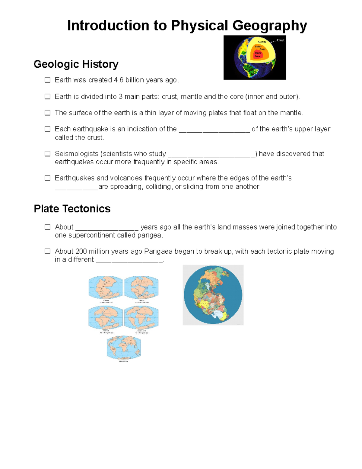 Introduction to Physical Geography Note - Introduction to Physical ...