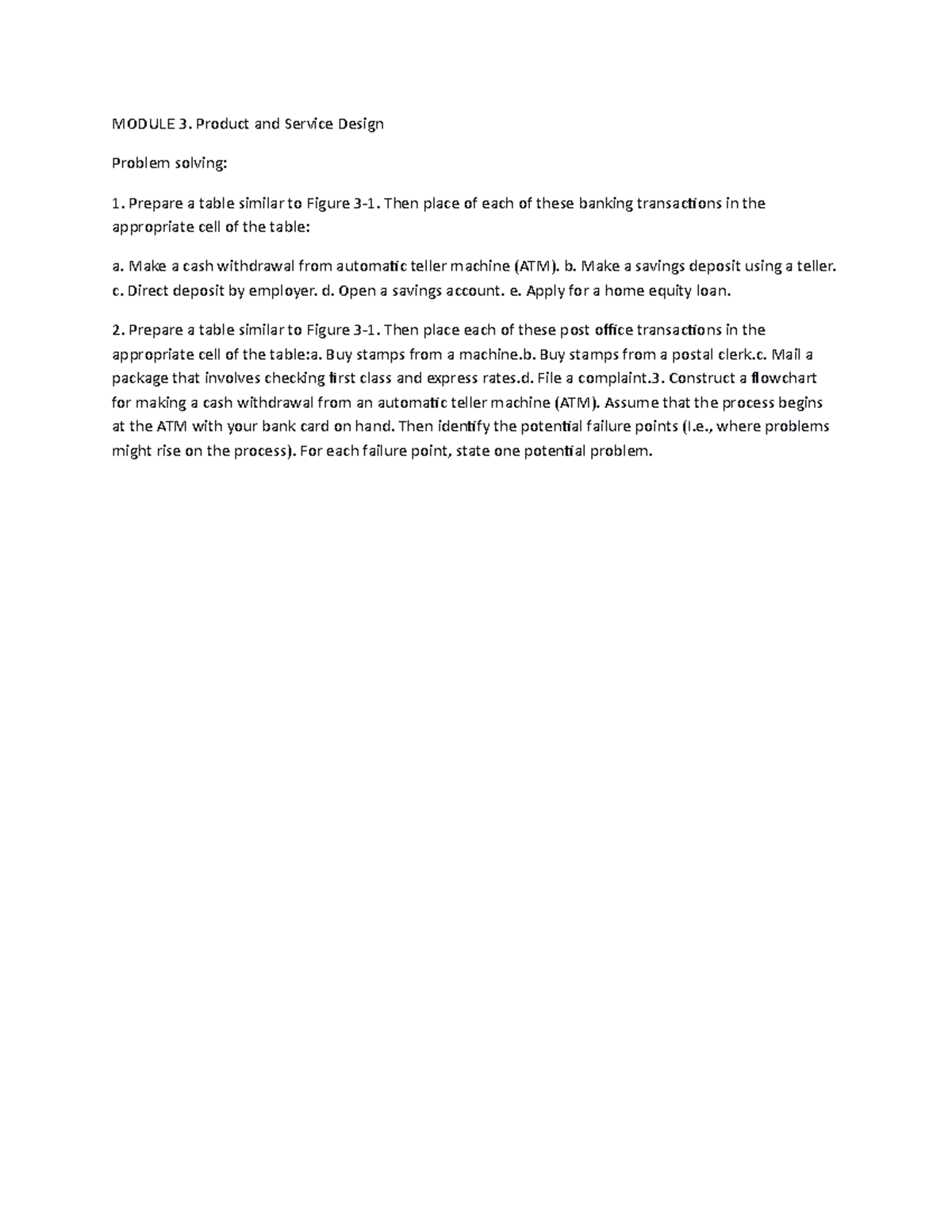 Module 3. Produ - MODULE 3. Product and Service Design Problem solving ...