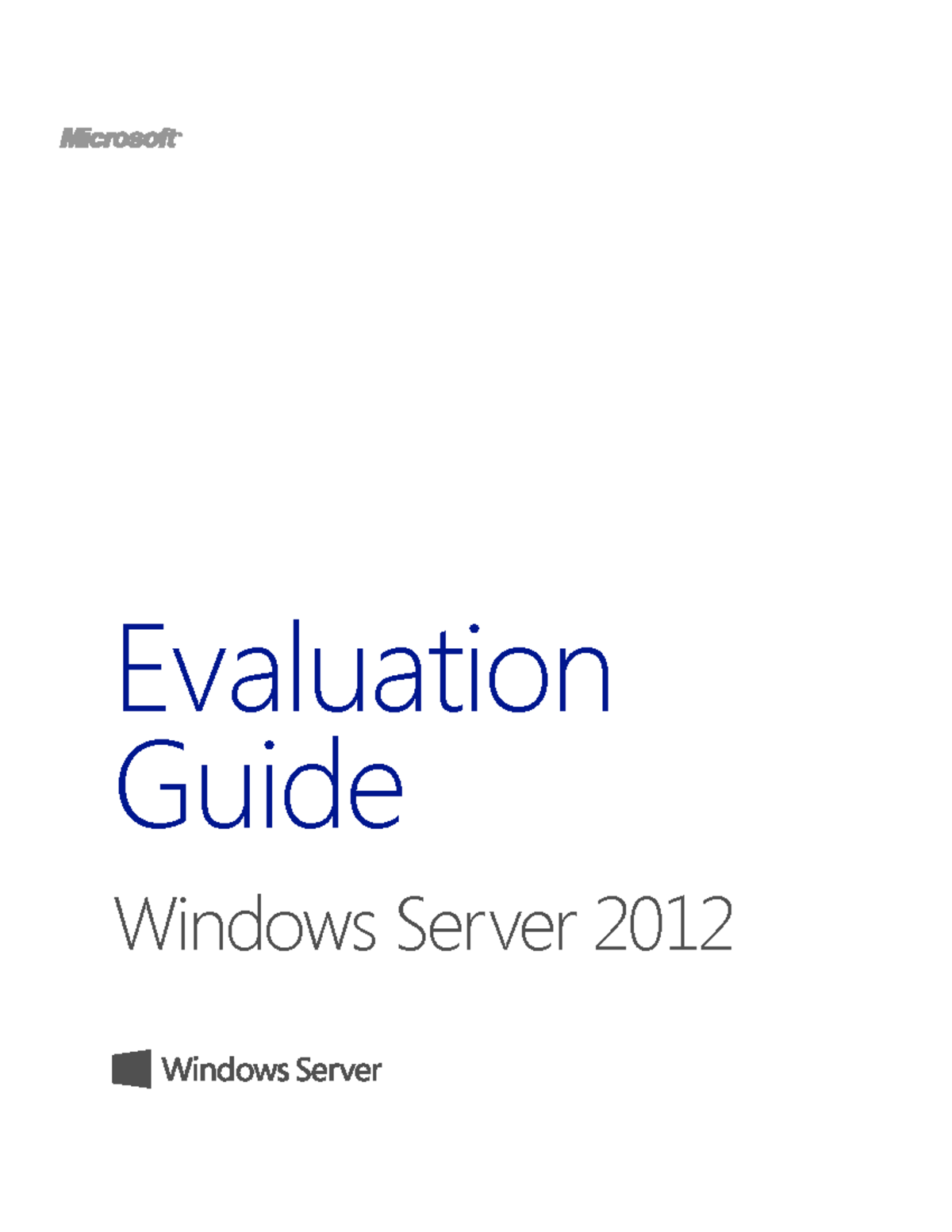 Ws 2012 evaluation guide - Title of document Subtitle goes here ...