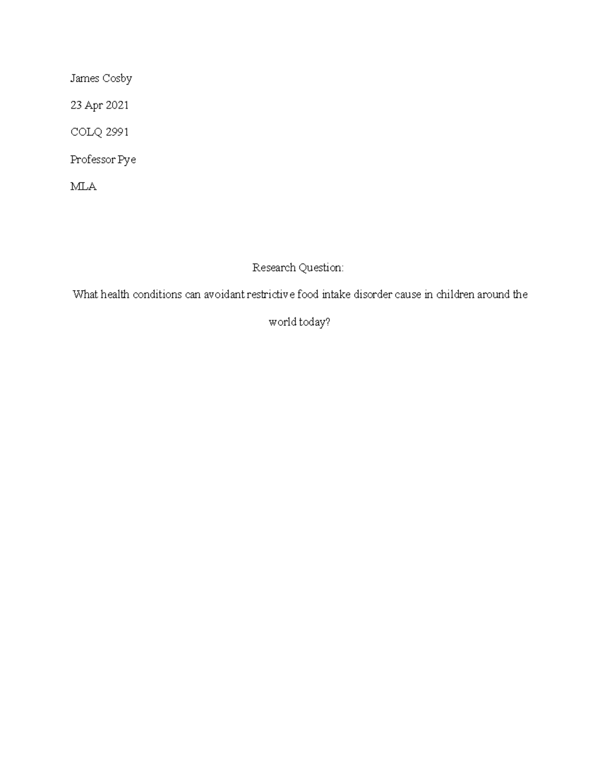 Annotated Bibliography - James Cosby 23 Apr 2021 COLQ 2991 Professor ...