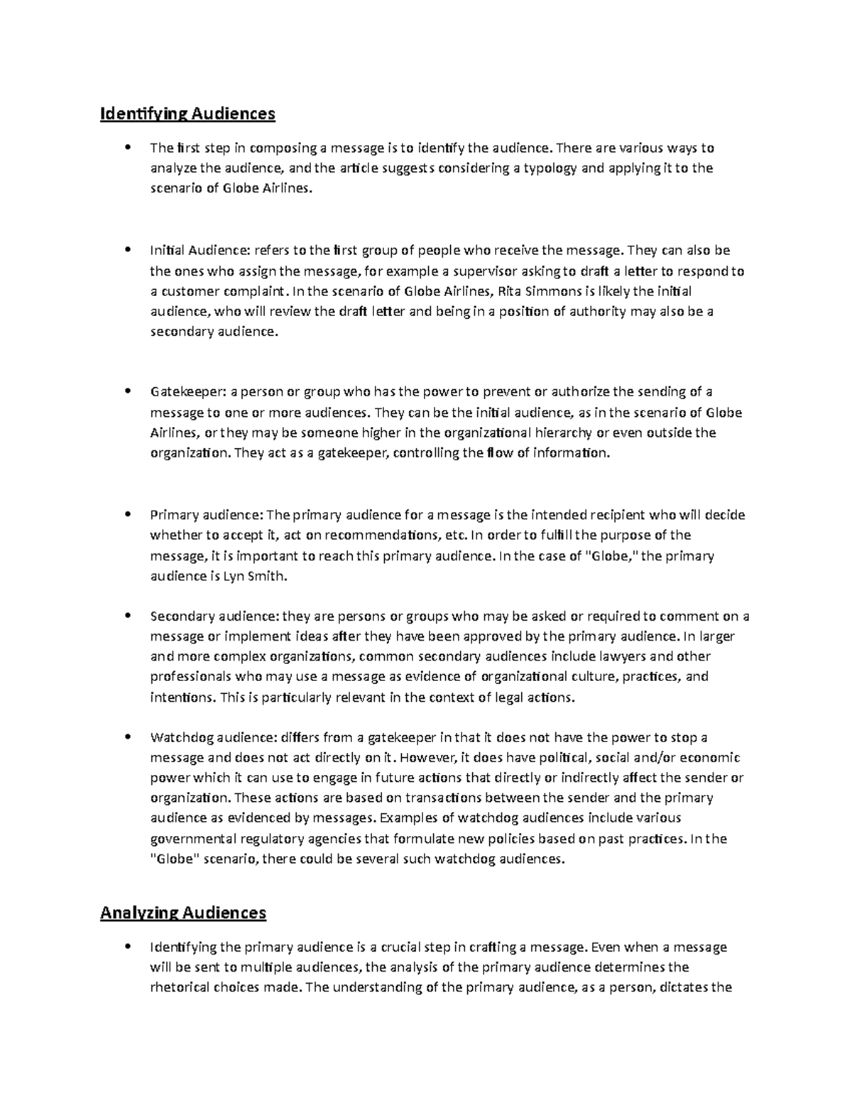 Writing Week 2 - Identifying Audiences The first step in composing a ...