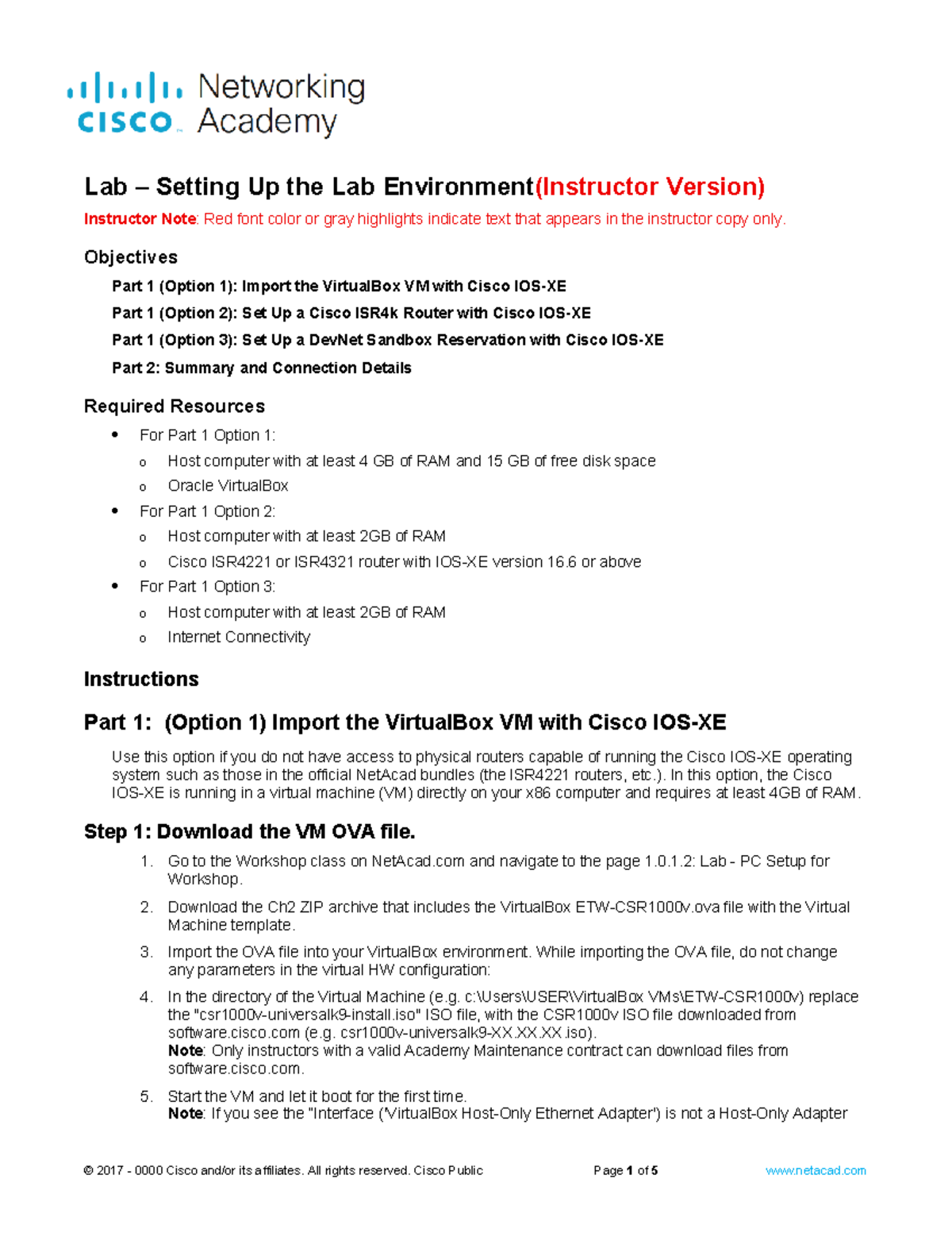 2.1 Lab - Setting Up the Lab Environment - ILM - Lab – Setting Up the Lab Environment(Instructor ...