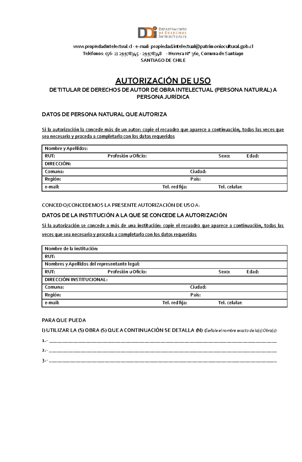 Autorizacion PN A PJ - modelo - propiedadintelectual - e-mail ...