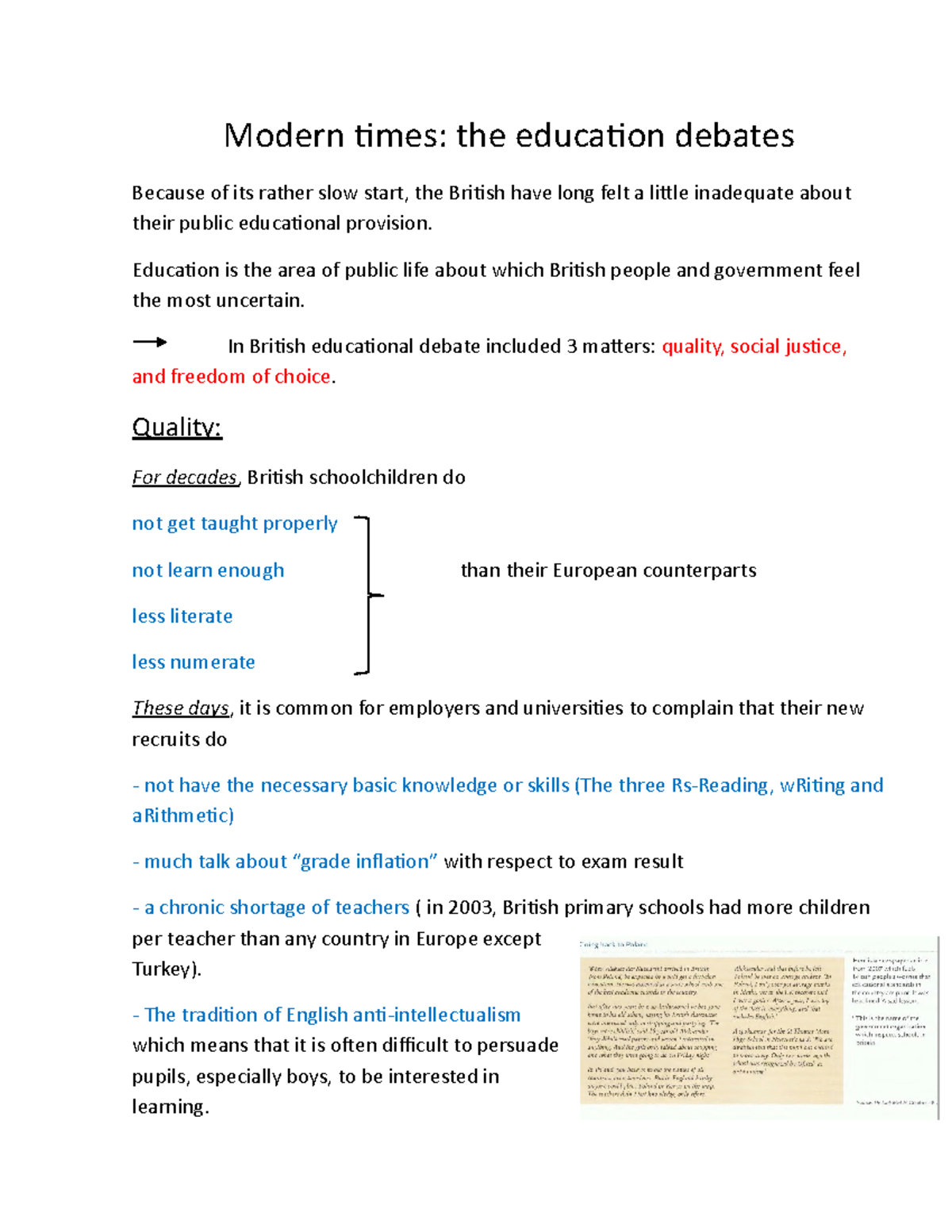 Modern times the education debates - Modern times: the education ...