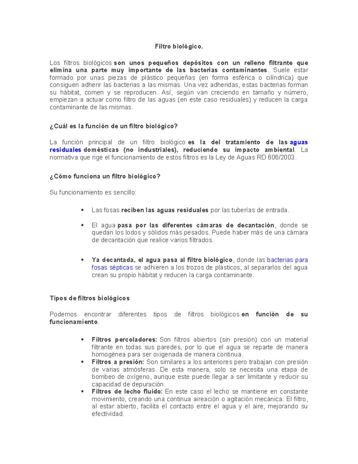 Filtro biológico - gjgi - Filtro biológico. Los filtros biológicos son ...