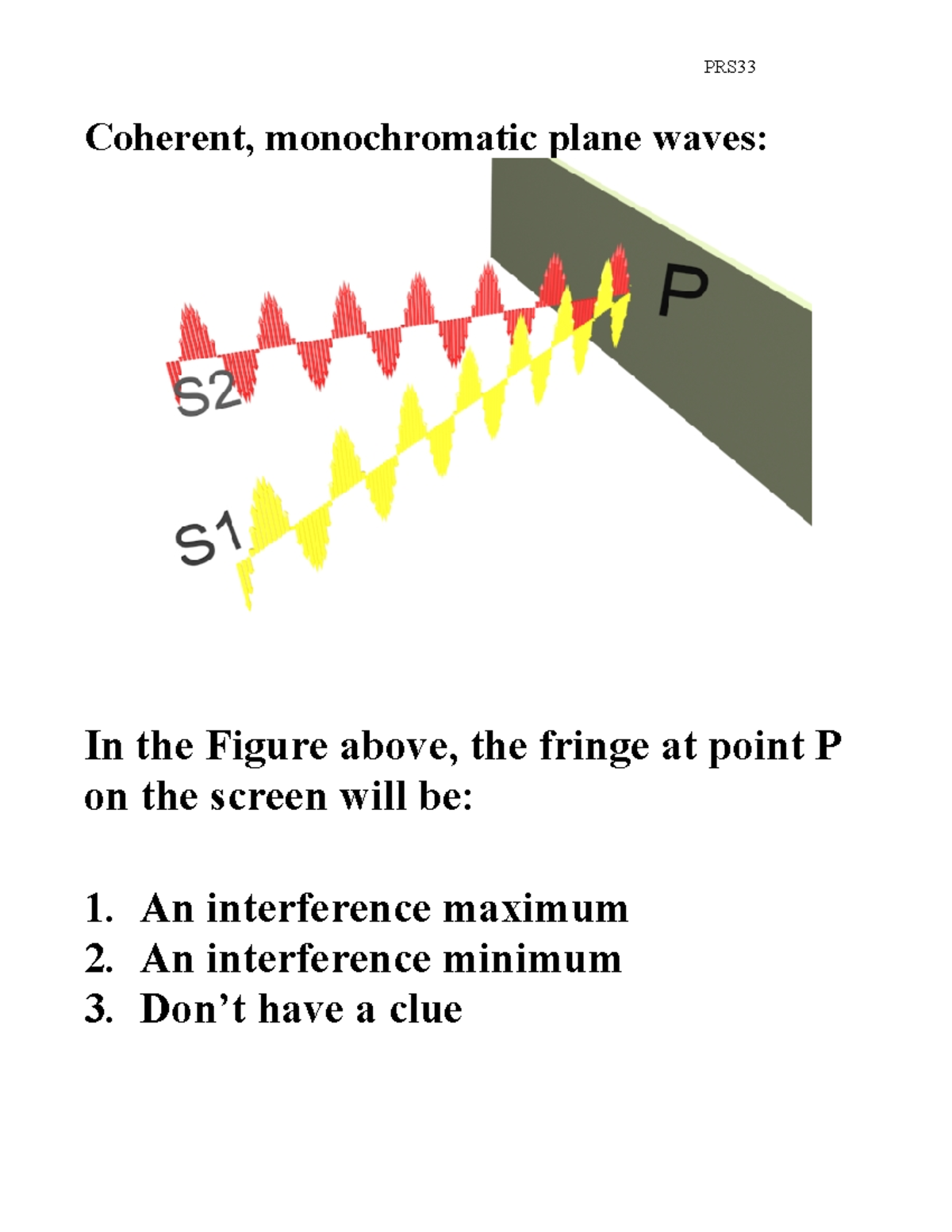 6f50e2162a748f7b45b2f1d898c0c76c prs w14d2 - Coherent, monochromatic plane waves: In the Figure ...