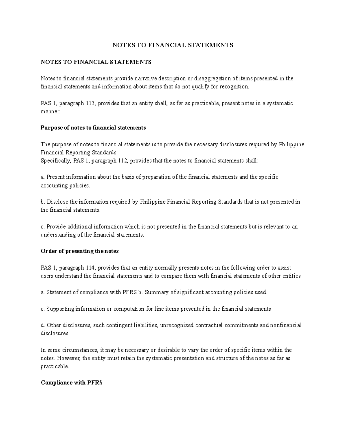 Notes to Financial Statements - Intermediate Accounting 3 - Studocu