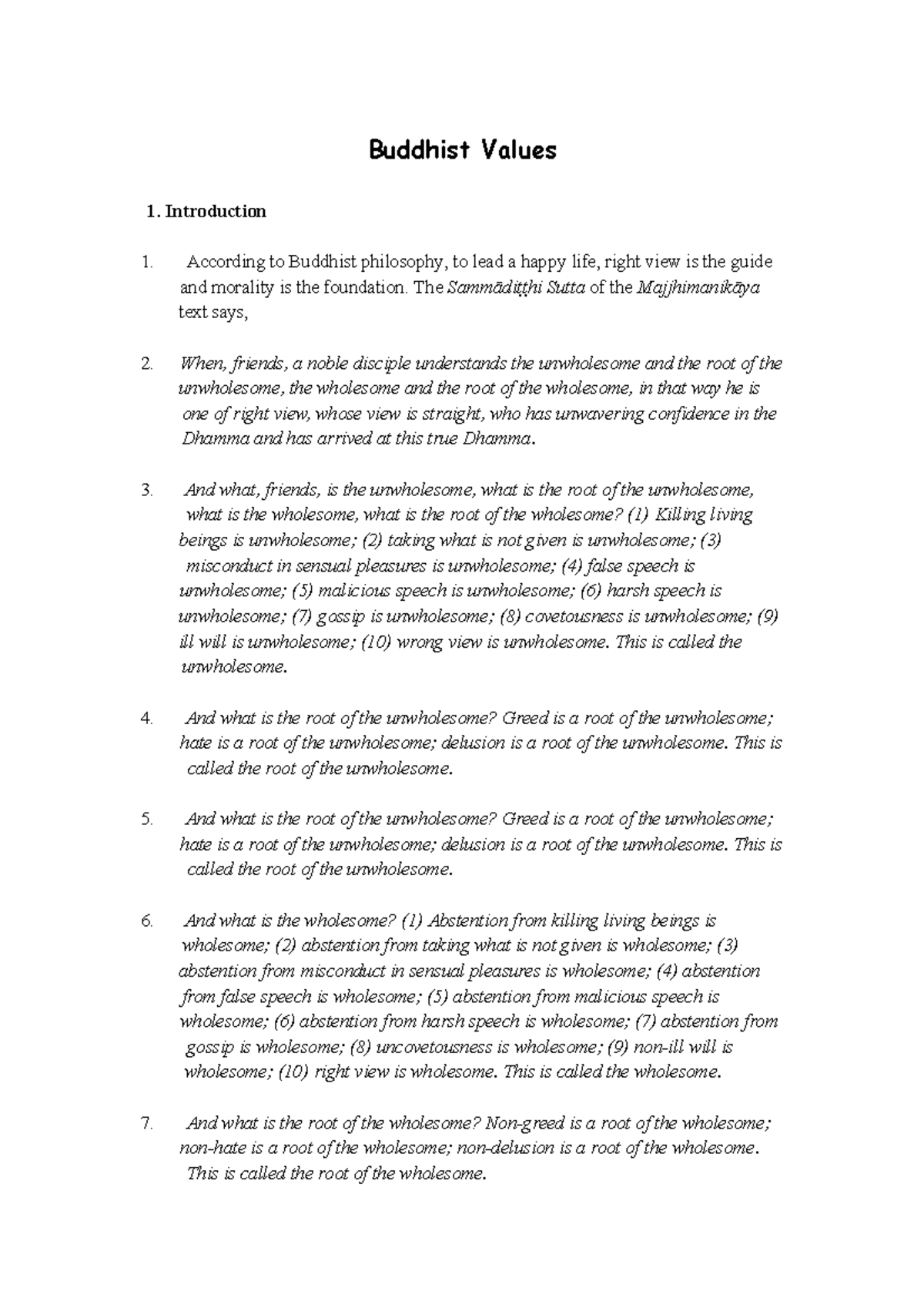 11Buddhist Values - Buddhist Values Introduction According to Buddhist ...