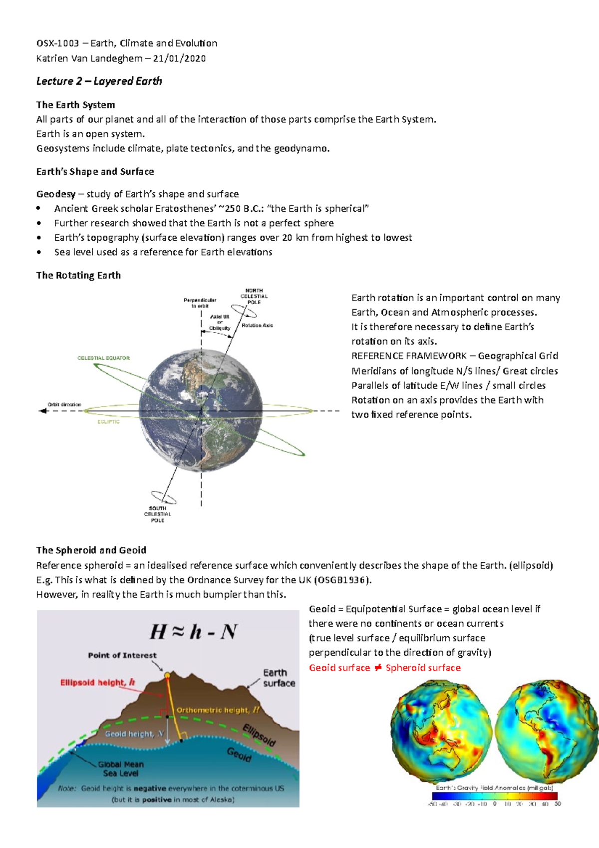 Lecture 2 - Layered Earth - OSX-1003 – Earth, Climate and Evoluion ...